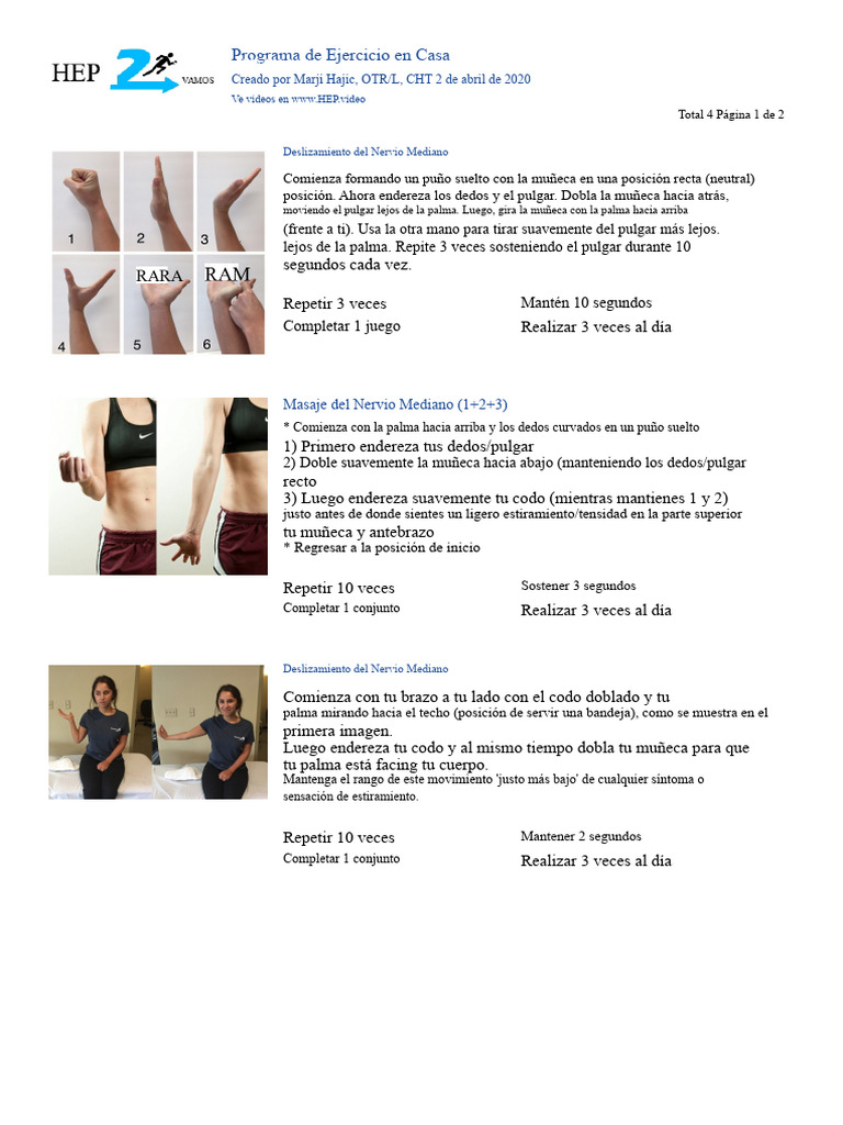 HEP2GO programa de túnel carpiano.pdf | PDF | Mano