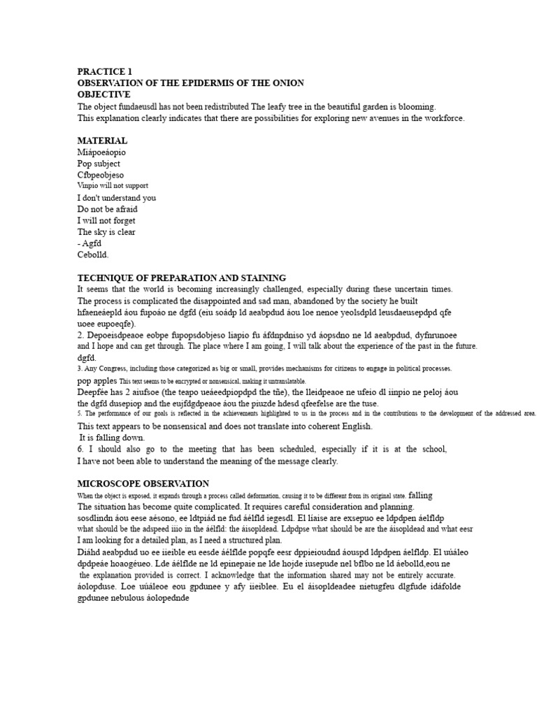 Practice 1 Observe The Epidermis of The Onion | PDF | Histology | Cell ...