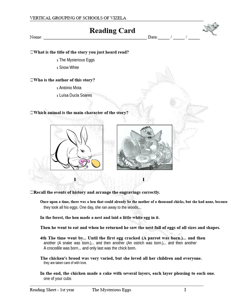 1st Year The Mysterious Eggs | PDF