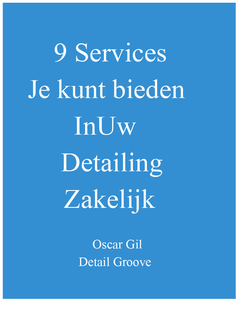 9 Detailingdiensten om aan te bieden | PDF