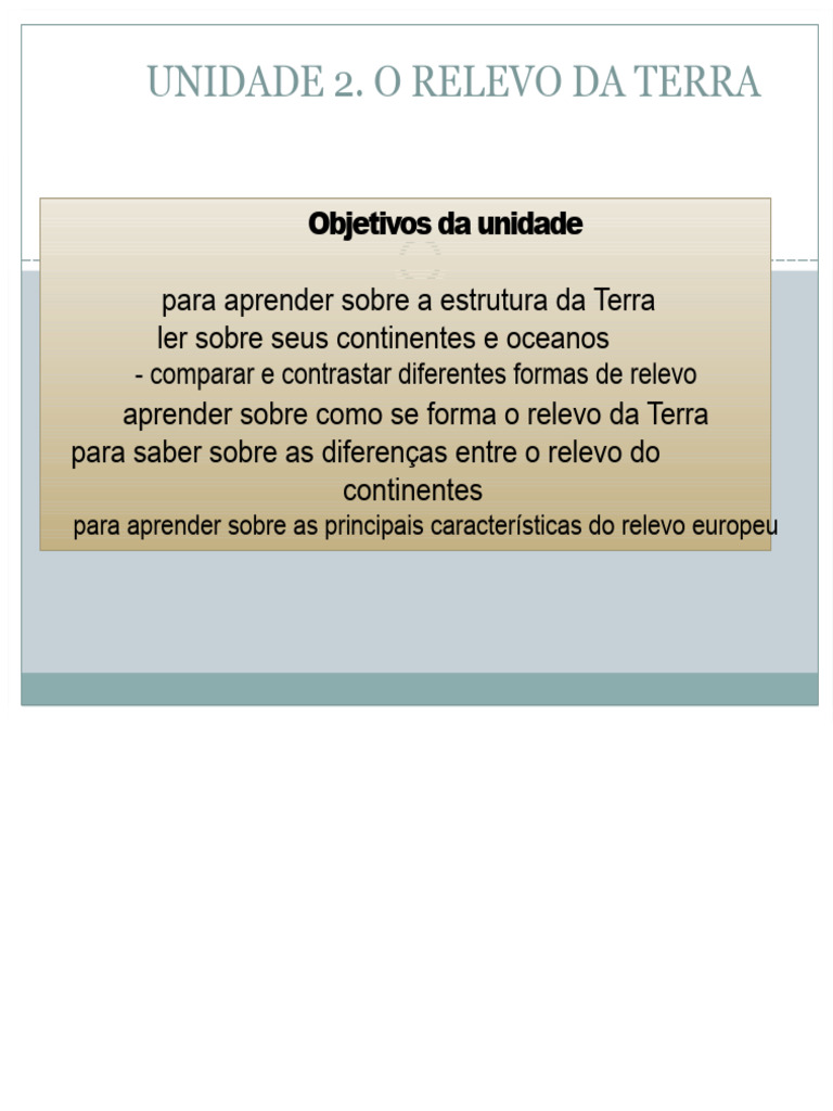 TEMA 2 o Relevo 1º Eso | PDF | Terreno | Placas tectônicas