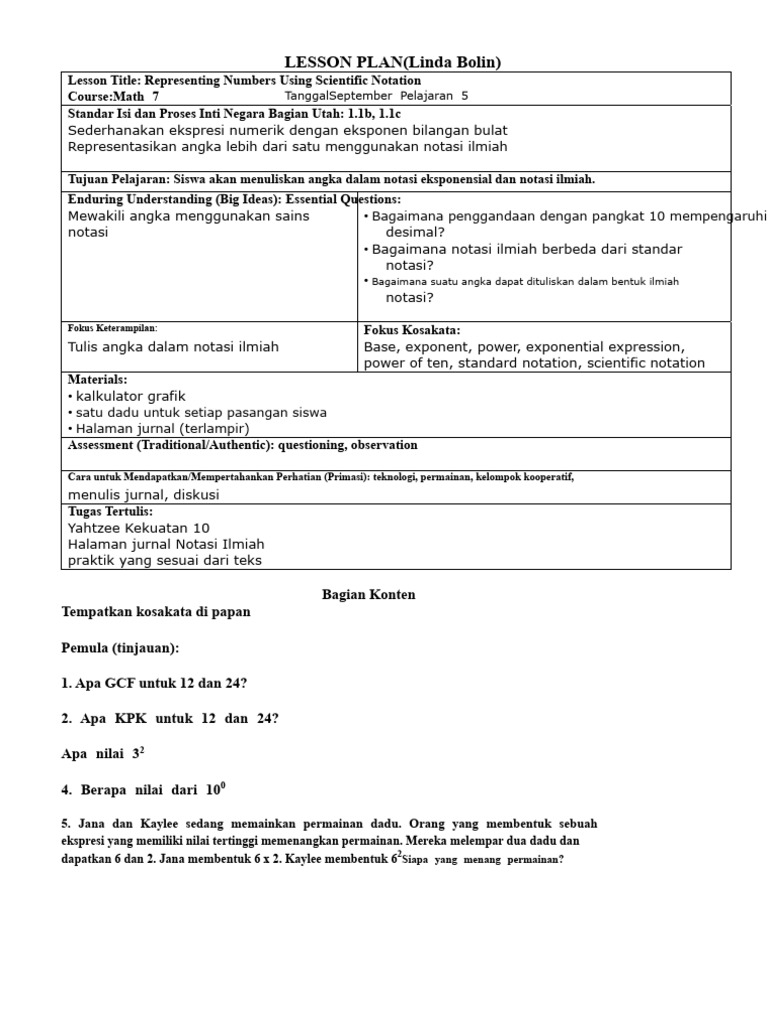 Notasi Ilmiah untuk Angka dalam Matematika | PDF