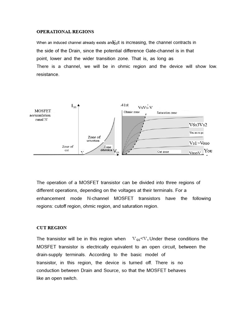 OPERATIONAL REGIONS | PDF | Field Effect Transistor | Mosfet