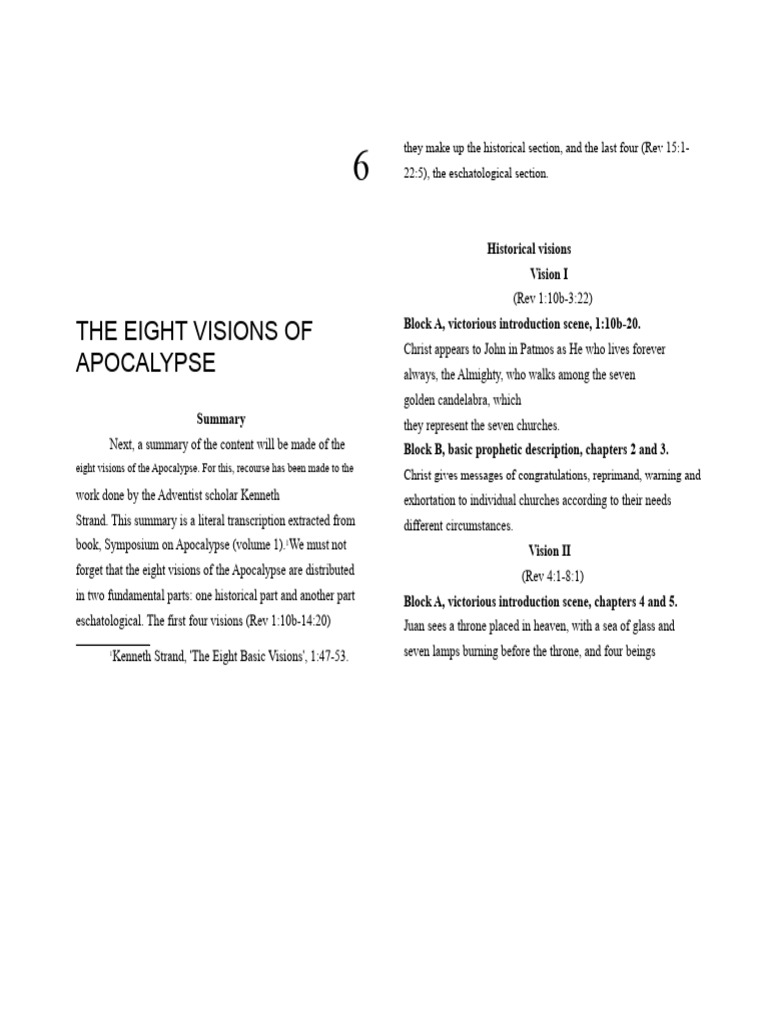 Eight Visions of the Apocalypse Explained | PDF | Book Of Revelation ...