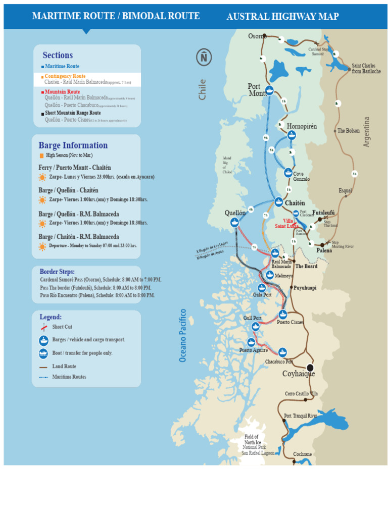 Road Map of the Austral Highway | PDF | Transport | Water Transport