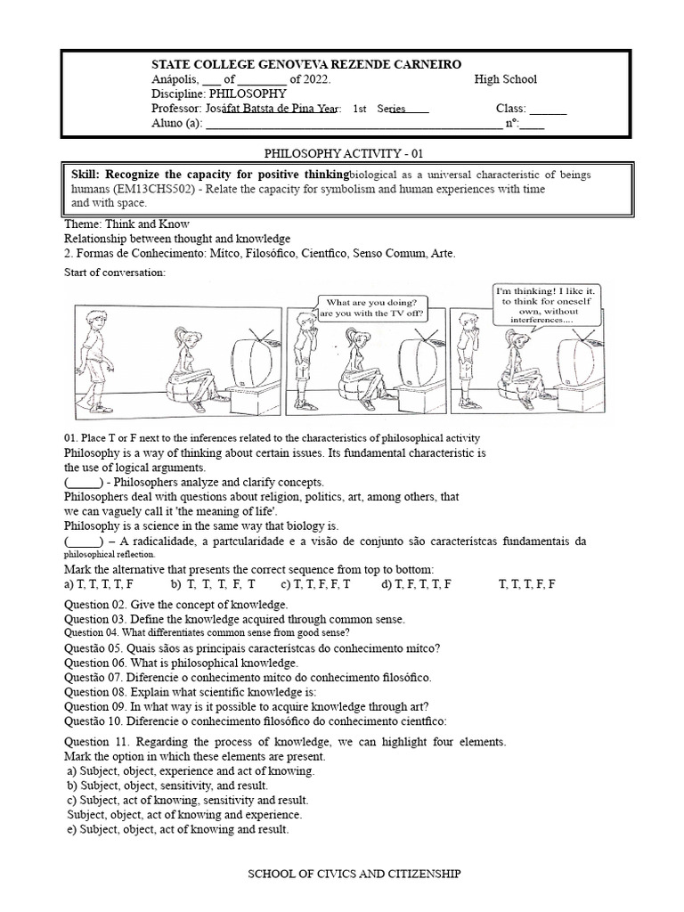 01. Activity 01 - PHILOSOPHY - 1st Year - Josáfat Pina | PDF ...