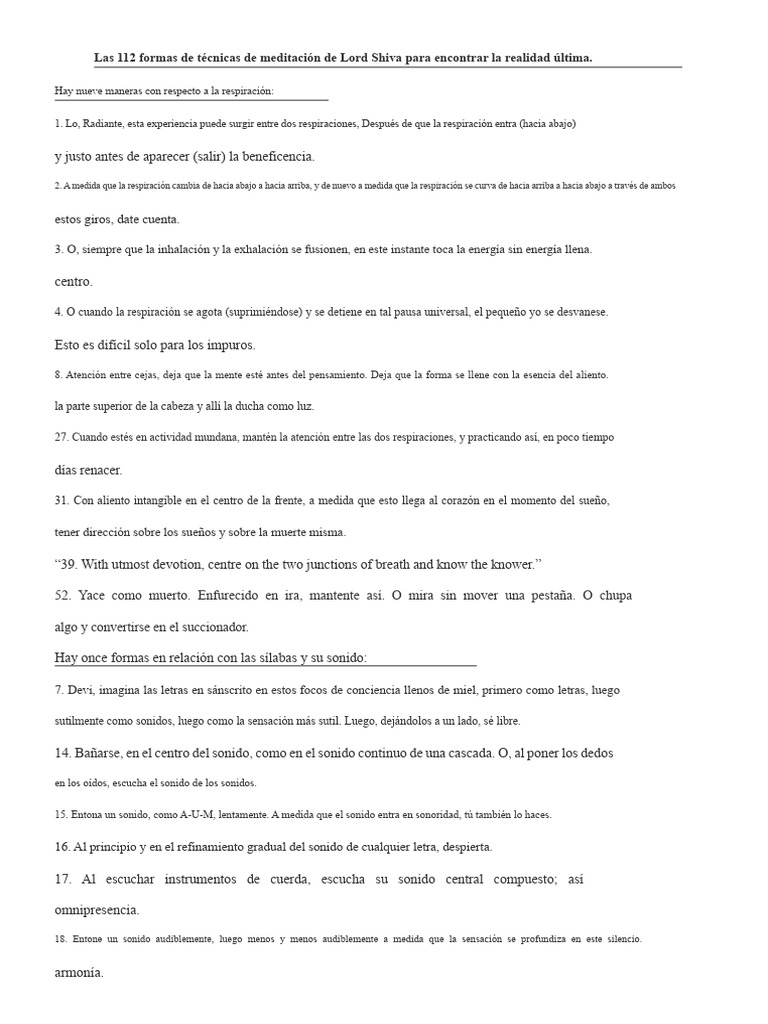 Impresión de meditación de Lord Shiva 112 | PDF | Sonido