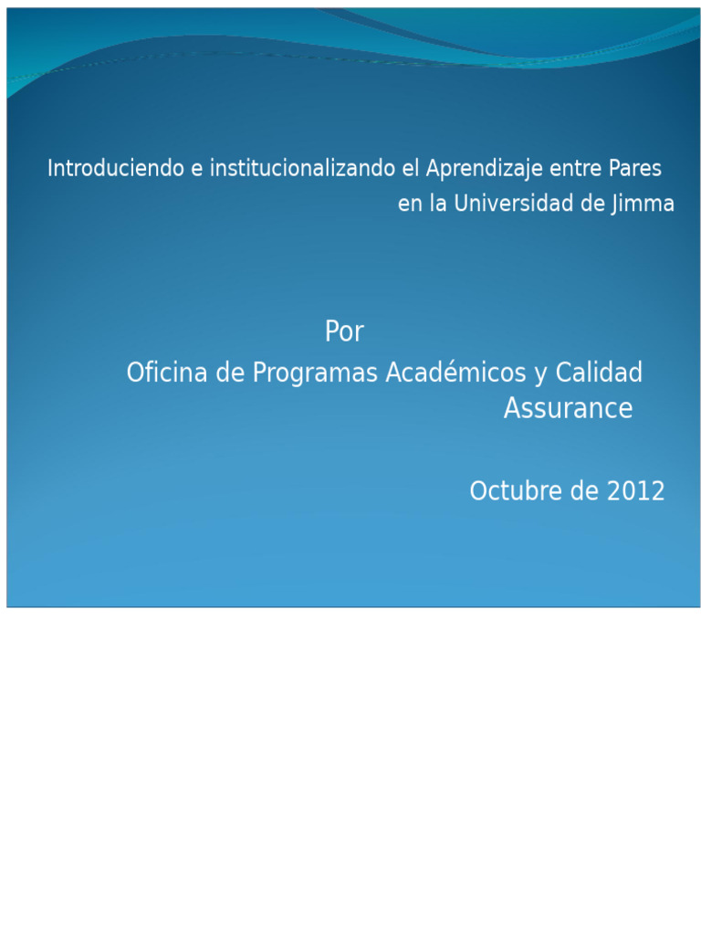Aprendizaje entre Pares en Jimma | PDF | Aprendizaje | Teoría de la ...