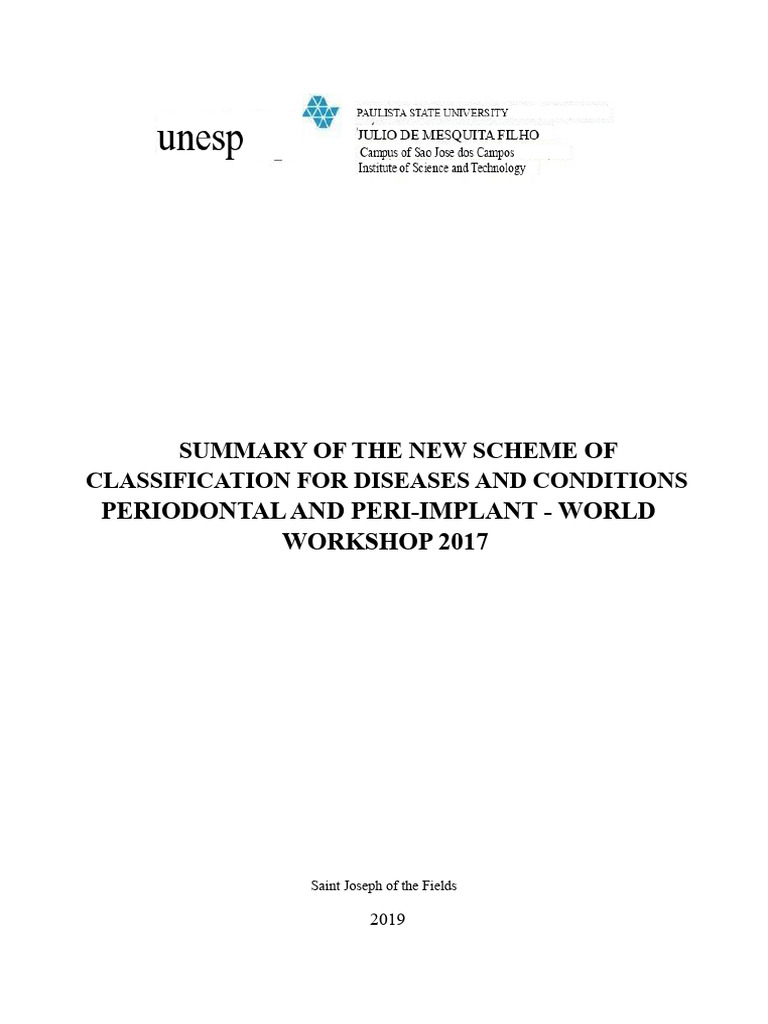 Summary of the New Classification Scheme for Periodontal Diseases and ...