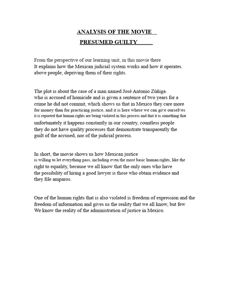 Presumed Guilty: Mexican Justice System Analysis | PDF