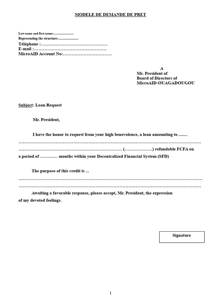 Request For A Regular Loan | PDF | Salary | Loans