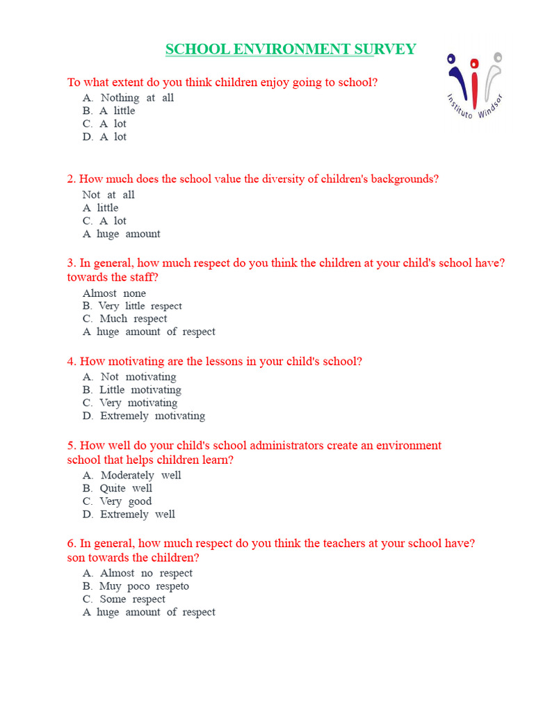 School Environment Survey Insights | PDF