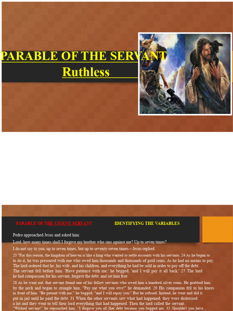 Parable of the Unmerciful Servant | PDF | Forgiveness | Compassion