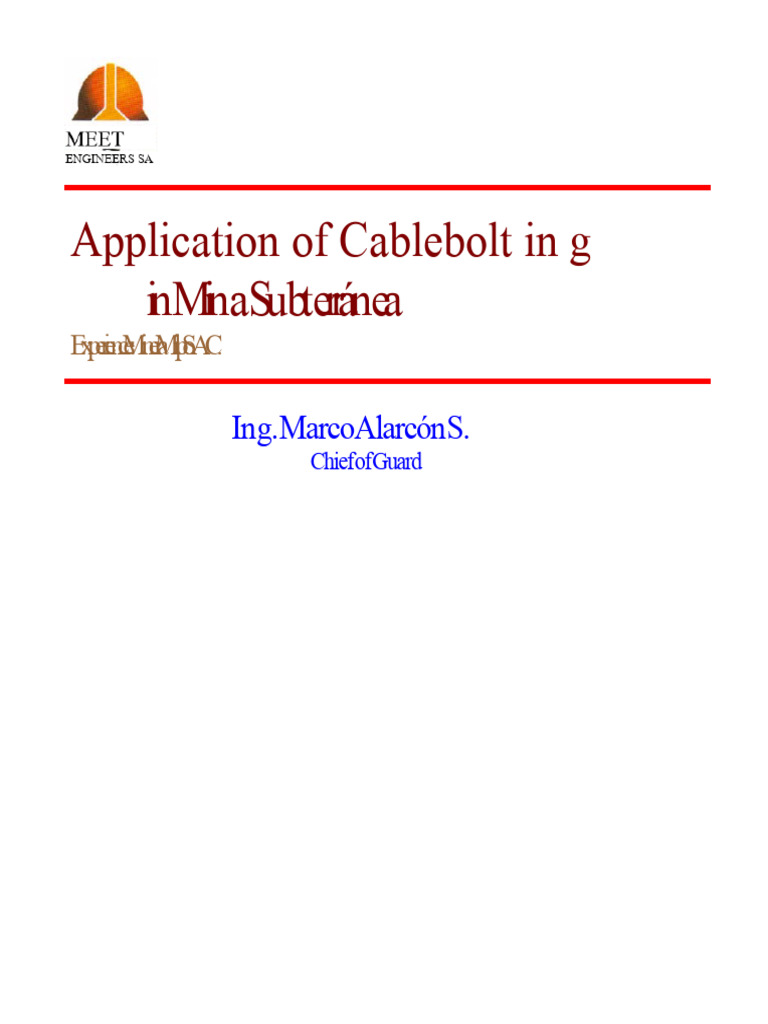 Cable Bolting Application | PDF | Materials | Physical Sciences