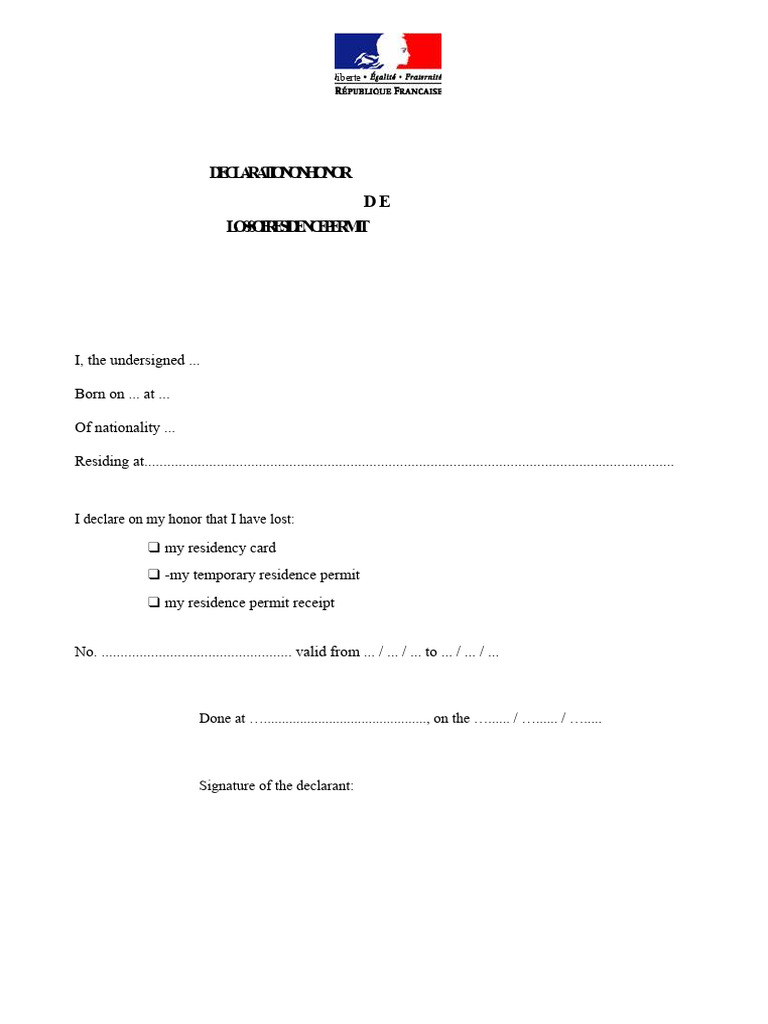 Loss Declaration Form | PDF