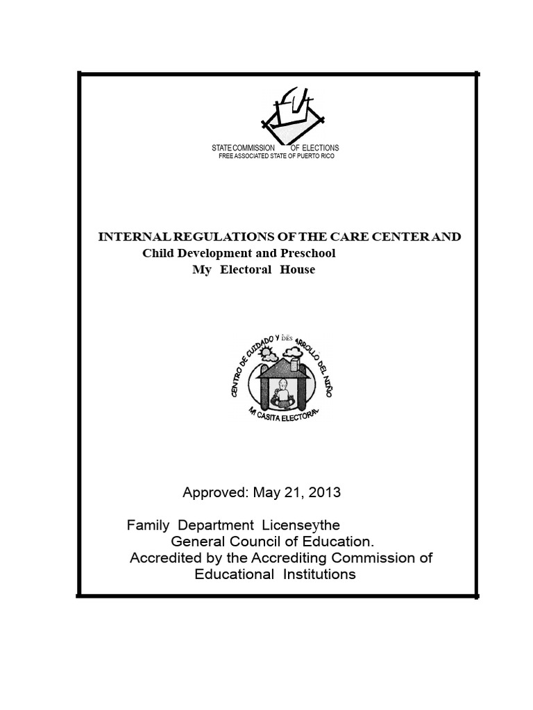 Internal Regulations of the Child Care and Development Center and Preschool - MCE.pdf | PDF ...
