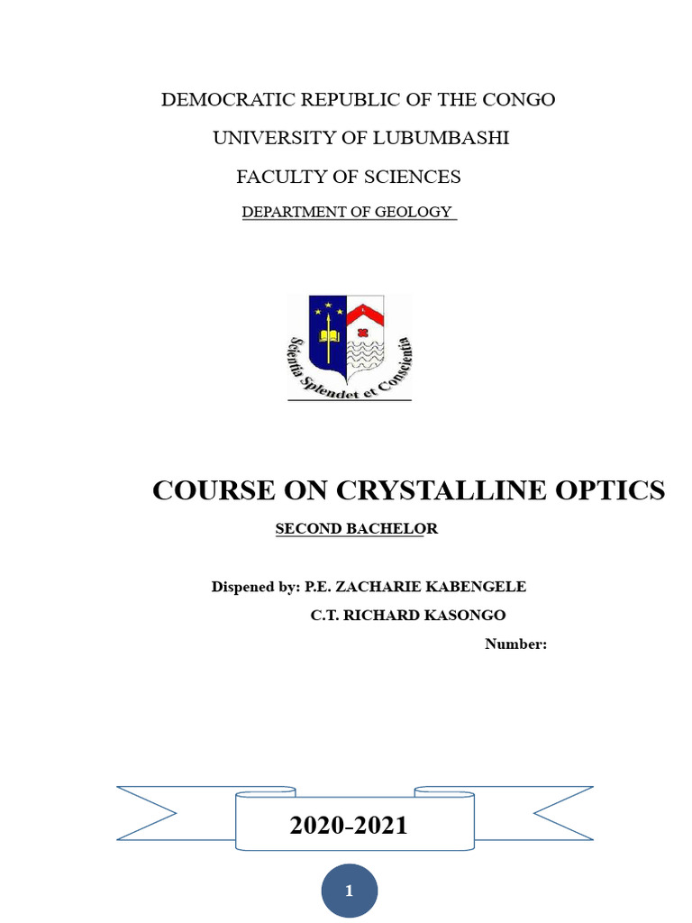 Crystalline Optics Course Overview | PDF | Light | Polarization (Waves)