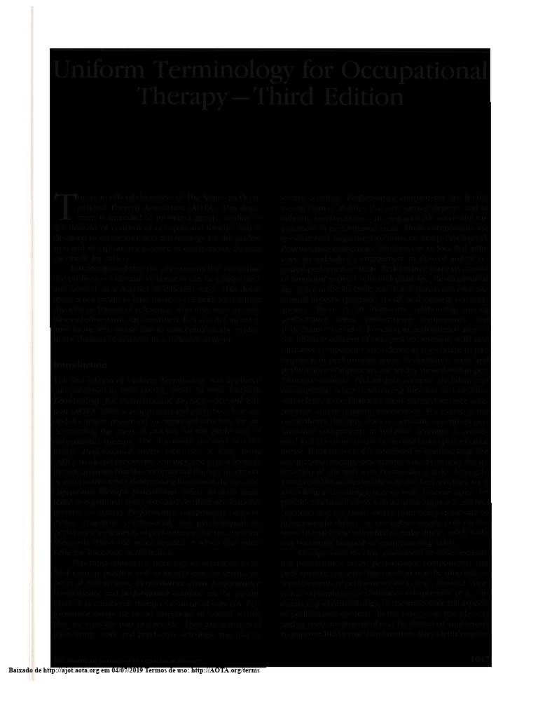 Terminologia uniforme AOTA.pdf | PDF