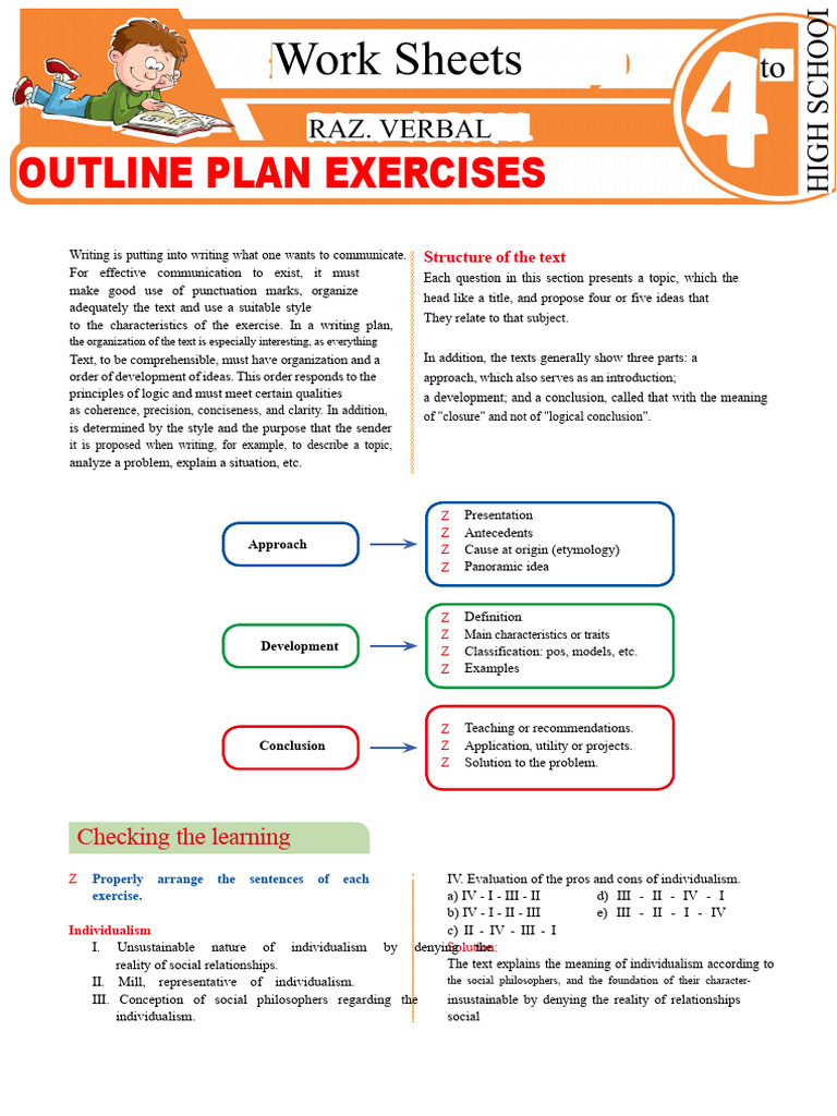 Writing Plan Exercises for Fourth Grade of Secondary School Ok | PDF ...