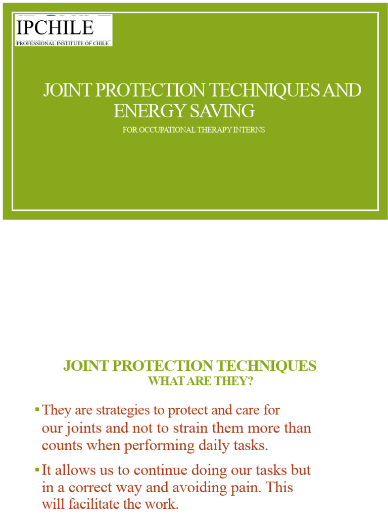 Joint Protection Techniques and Conservation | PDF | Joint ...