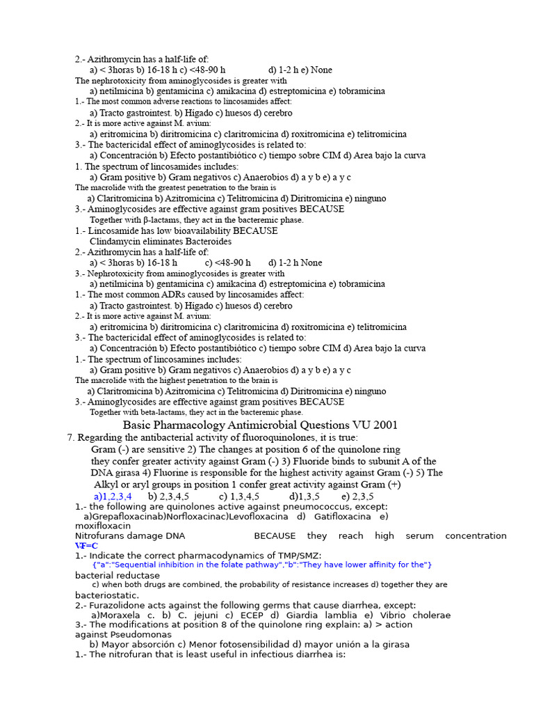 bank of medical questions UNT | PDF | Drugs
