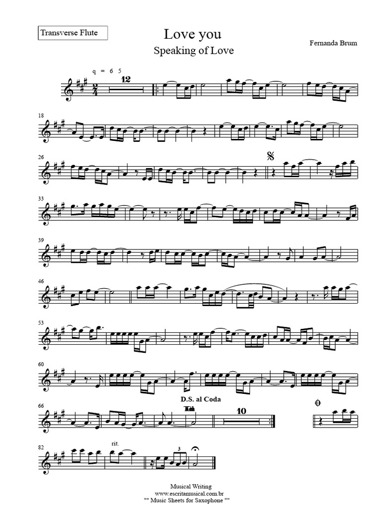 Fernanda Brum - Love You - C-Bb-Eb | PDF | Saxophone | Tenor Saxophone