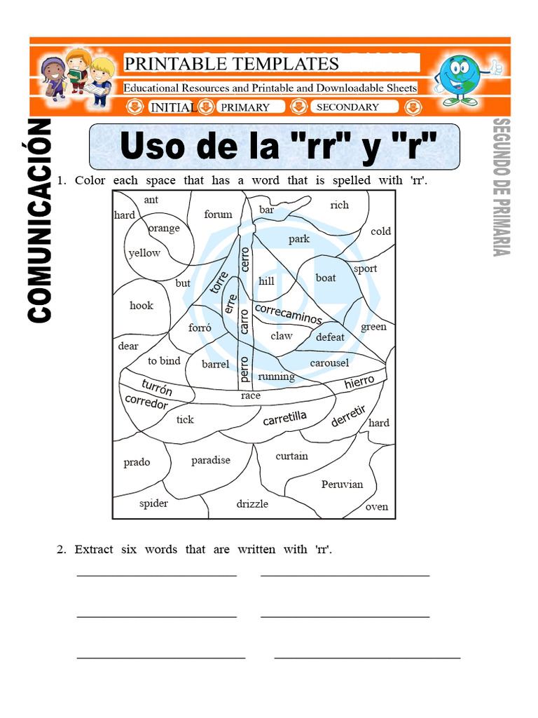 Second Grade 'R' and 'RR' Practice Guide | PDF | Phonetics | Languages