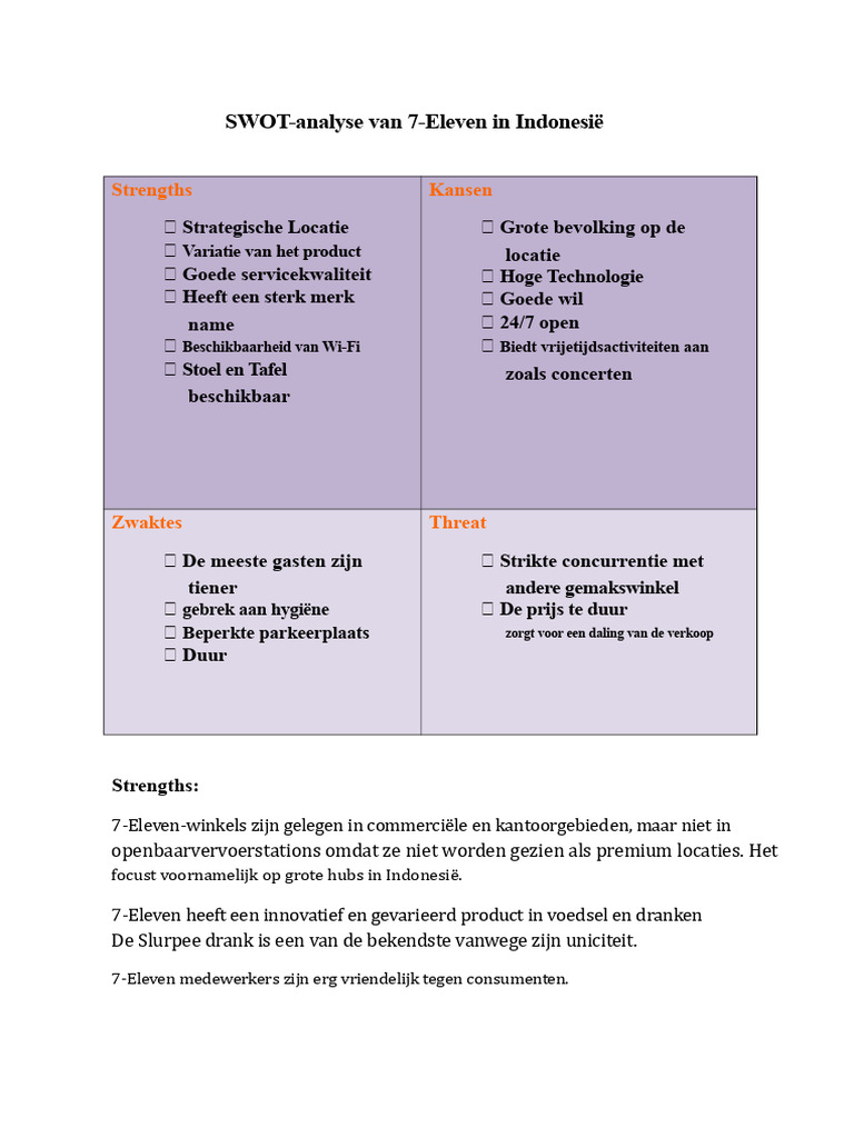SWOT-analyse van 7-Eleven | PDF
