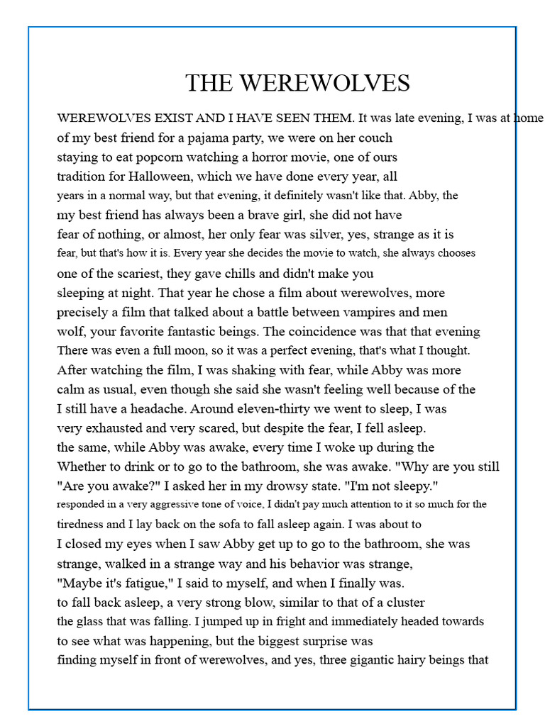 Encountering Werewolves: A Halloween Tale | PDF | Werewolves