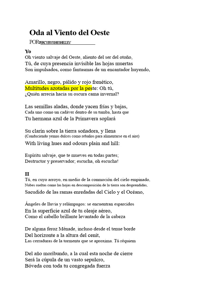 Oda al viento del oeste | PDF | Fenómenos Meteorológicos | Fenómenos de ...