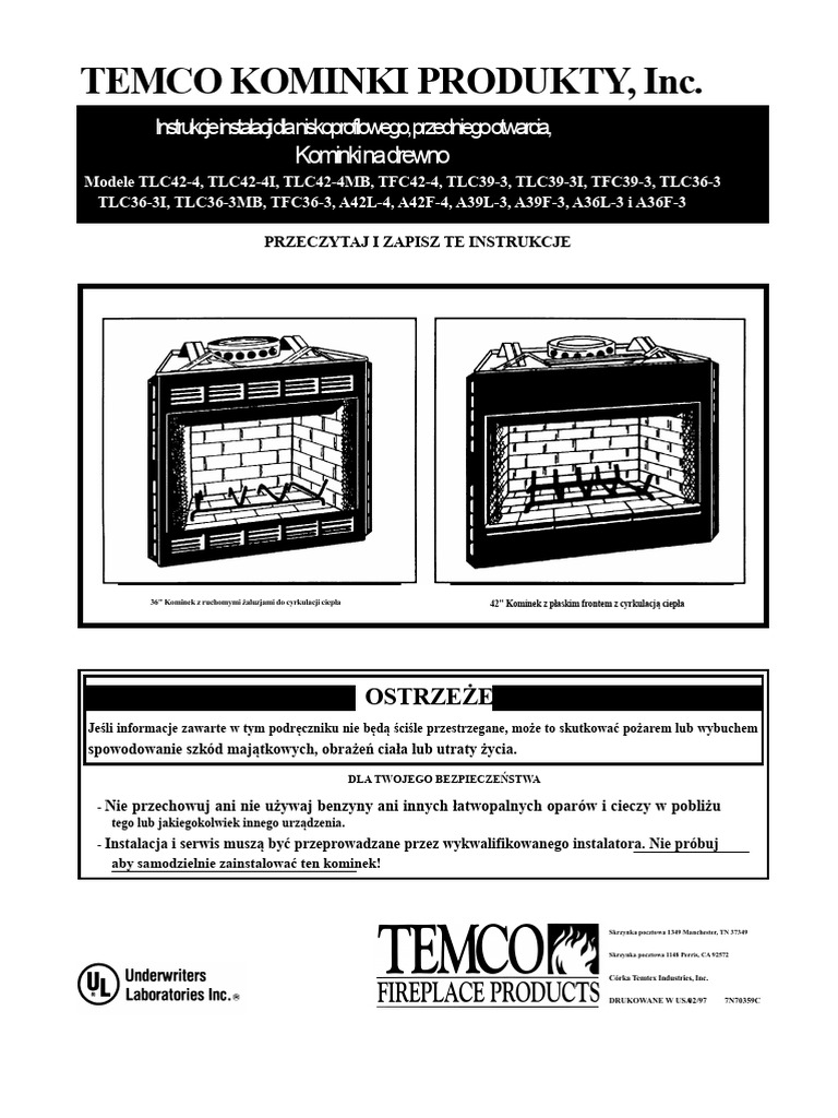 Podręcznik Kominka Temco | PDF