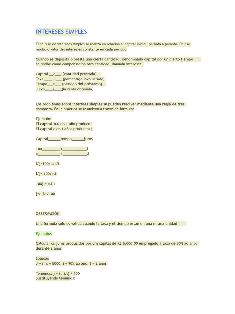 Intereses Simples y Compuestos | PDF | Interés | Bancos