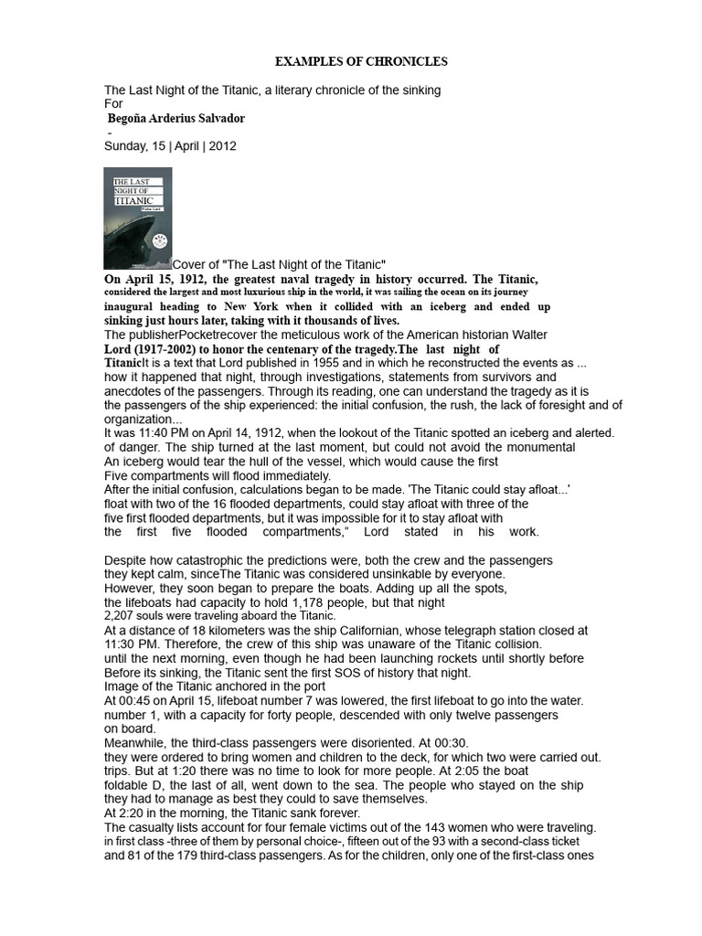 Examples of Chronicles | PDF