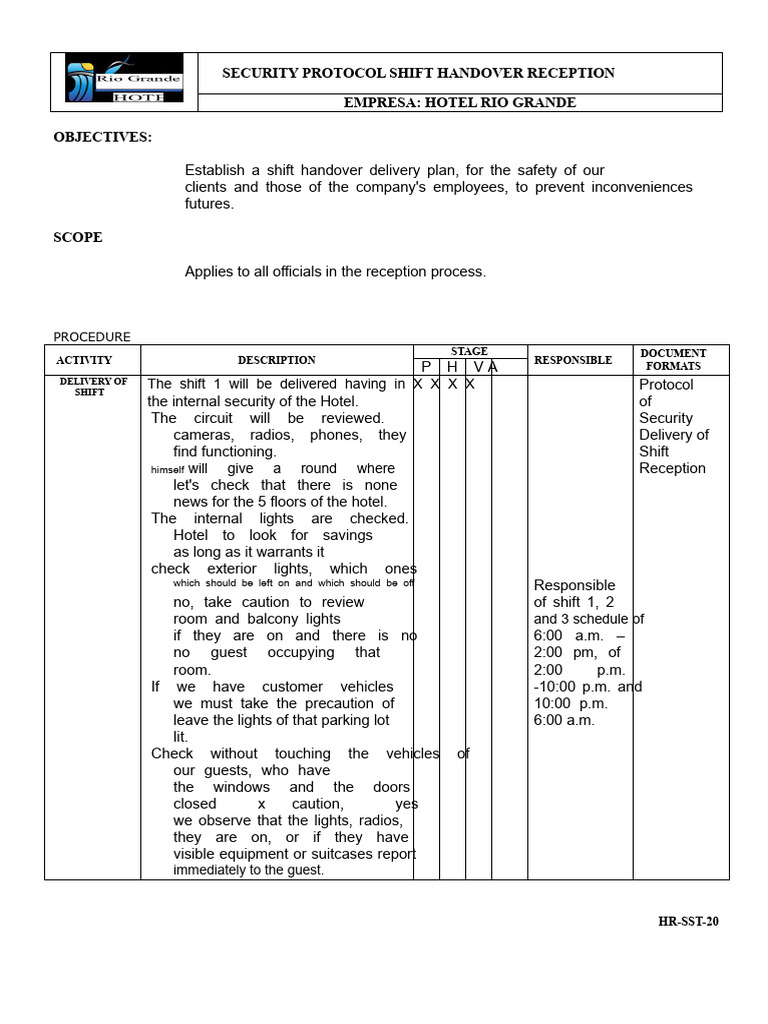 TURNOVER DELIVERY PROTOCOL YEAR 2020 | PDF