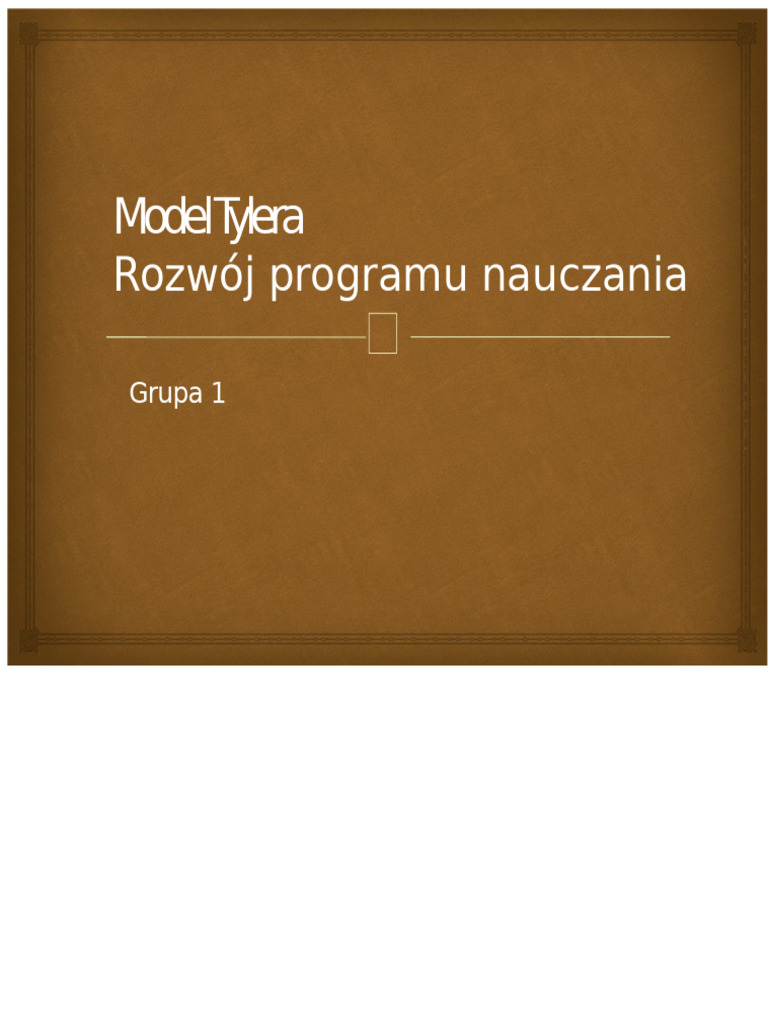 Model rozwoju programu nauczania Tylera | PDF