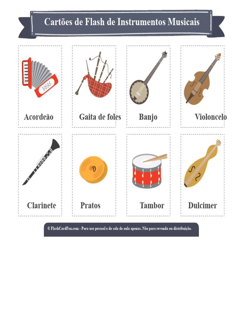 Flashcards instrumentos musicais.pdf | PDF