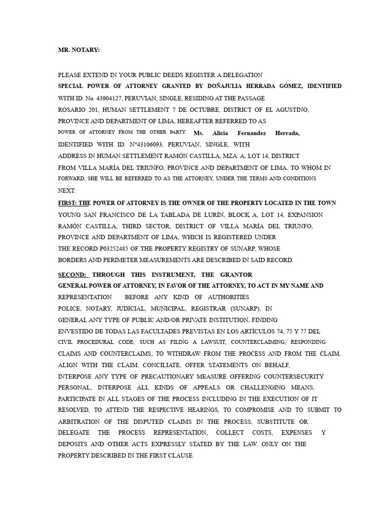 POWER OF ATTORNEY FOR SALE AND IN YOUR FAVOR - WITNESS ARRUEGO.docx ...