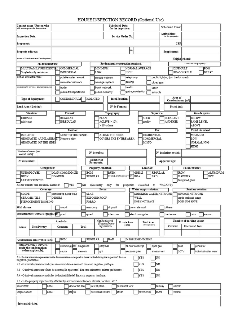 PROPERTY INSPECTION FORM | PDF
