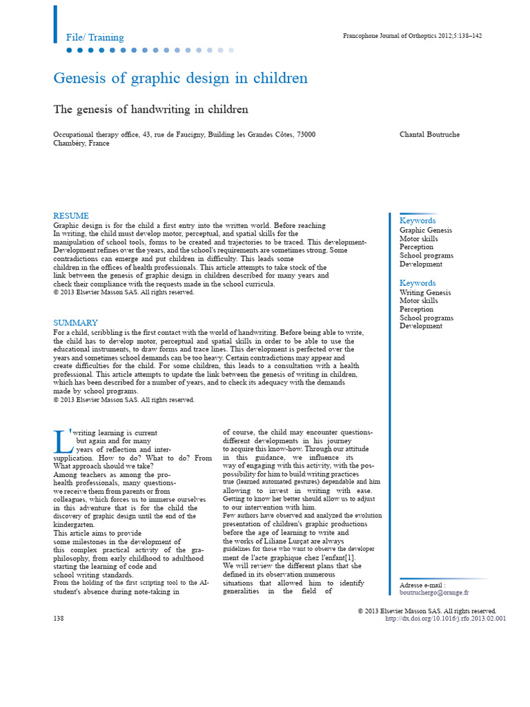 Genesis of graphic design in children | PDF | Writing | Perception