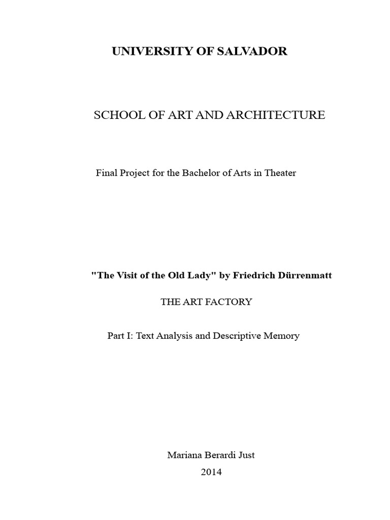 ARTICLE 13 - "The Visit of the Old Lady" by Friedrich Dürrenmatt - TEXT ...