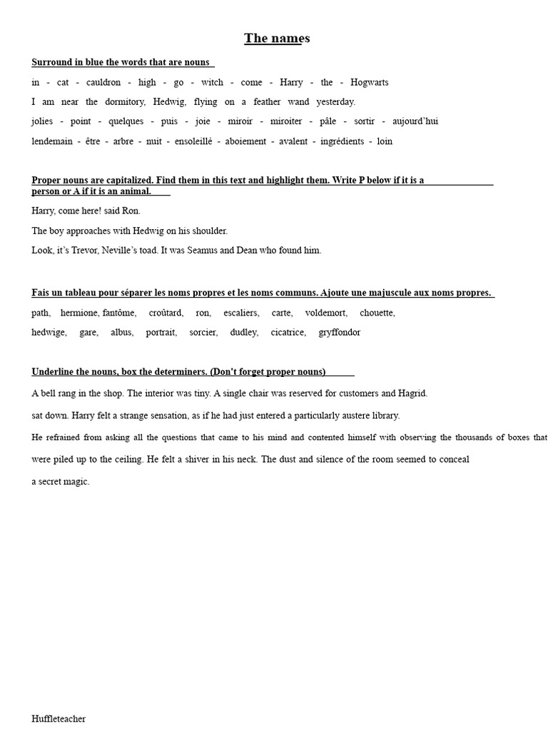 Exercise bank - The noun phrase and its components | PDF | Magician ...