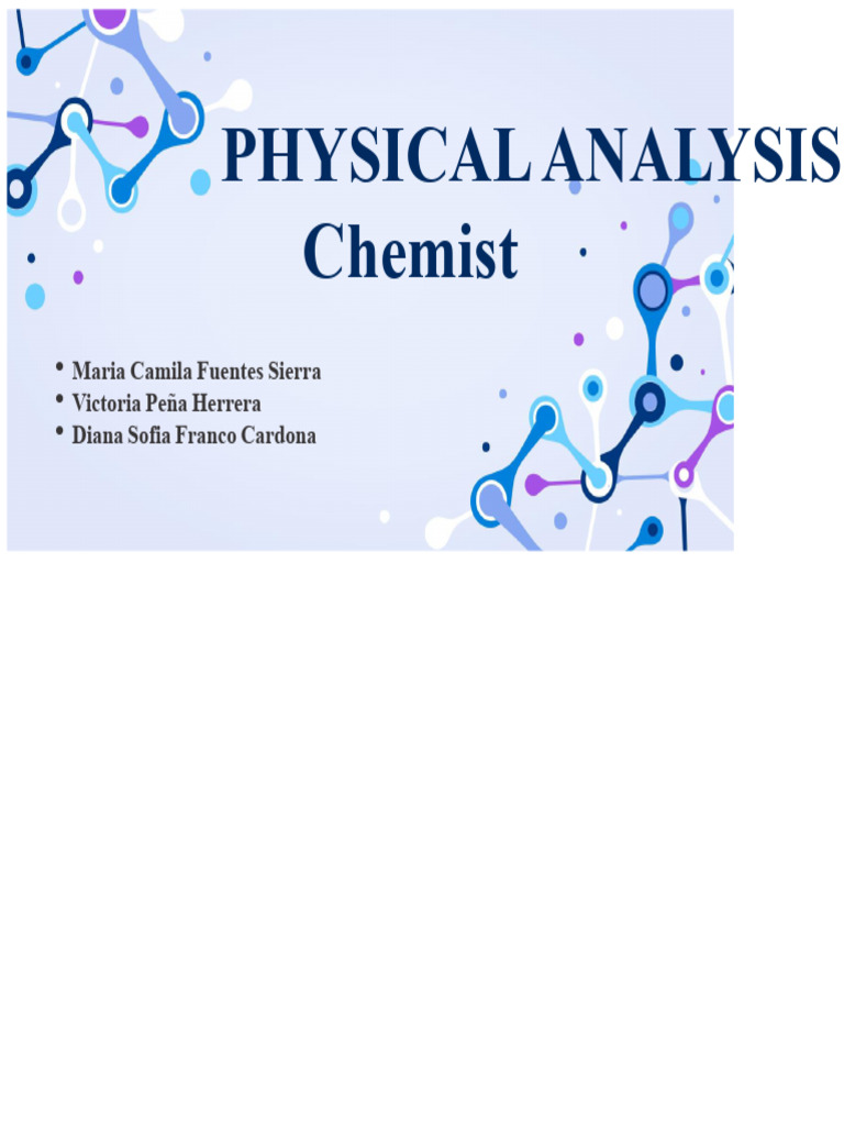 PHYSICAL CHEMICAL ANALYSIS | PDF | Chemical Substances | Analytical ...