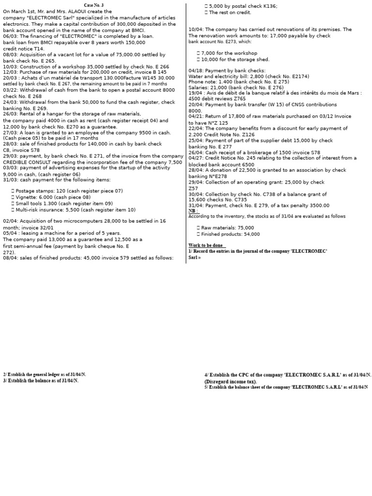 case journal + general ledger + trial balance + balance sheet + CPC ...