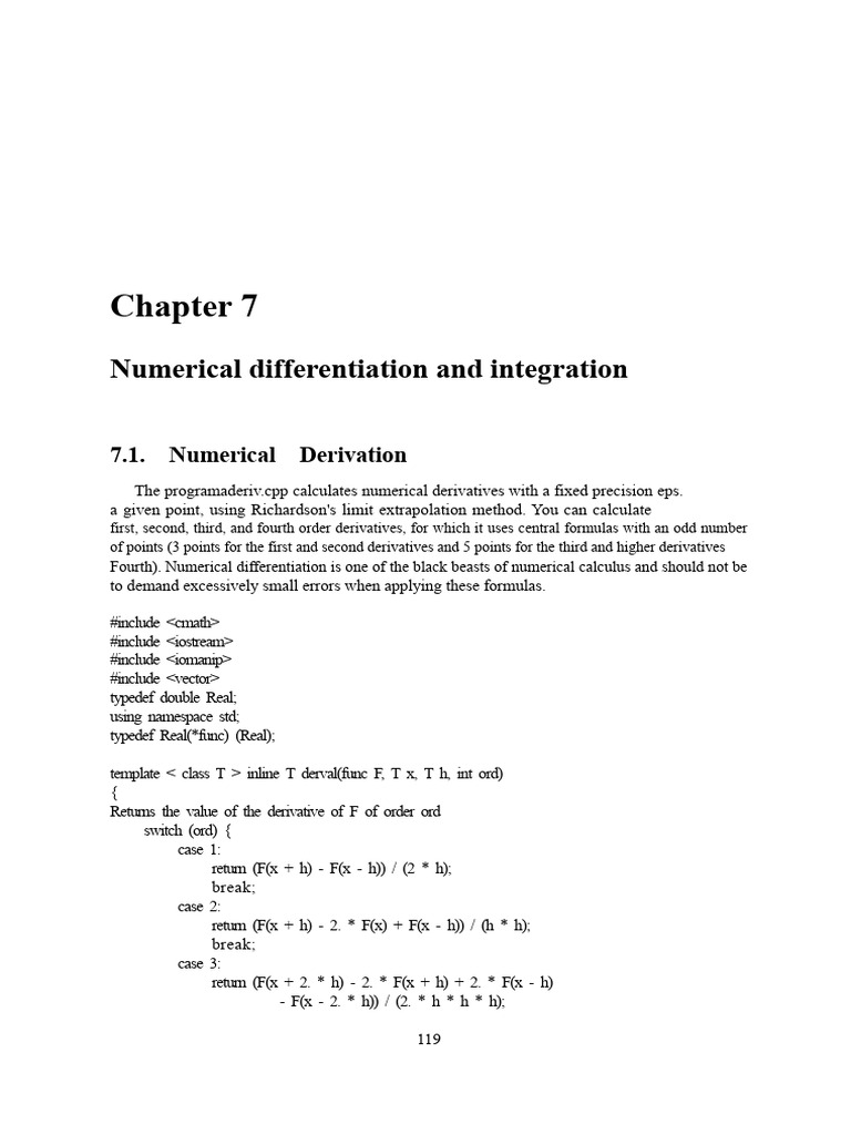 derivation and integration in C++ | PDF | Integral | Mathematical Analysis