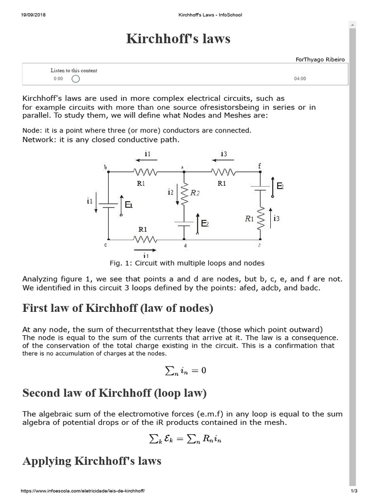 Understanding Kirchhoff's Laws in Circuits | PDF | Electrical Network ...