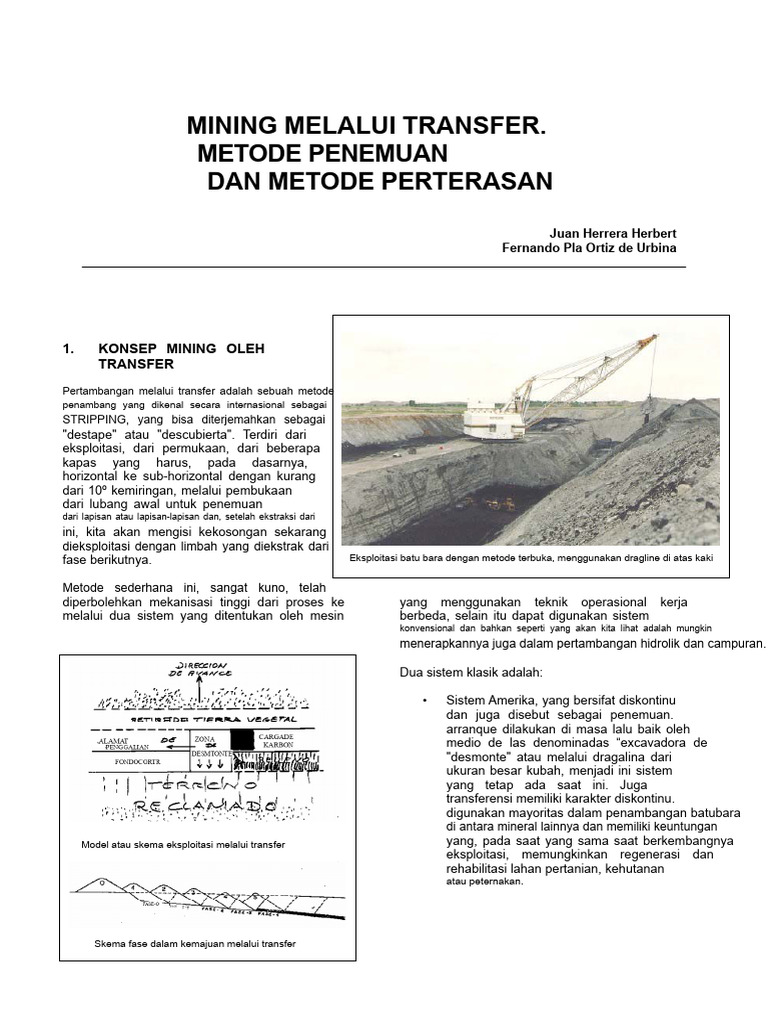 PERTAMBANGAN SECARA TRANSFER Metode Secara Terbuka Dan Metode Secara ...