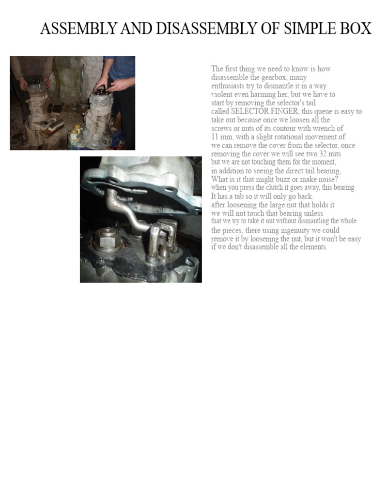 ASSEMBLY AND DISASSEMBLY OF SIMPLE BOX.pptx | PDF | Gear | Manual ...