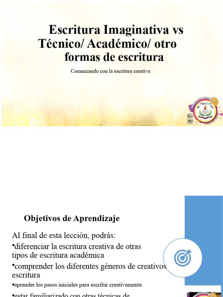 Escritura Imaginativa vs Escritura Académica Técnica y otras formas de ...
