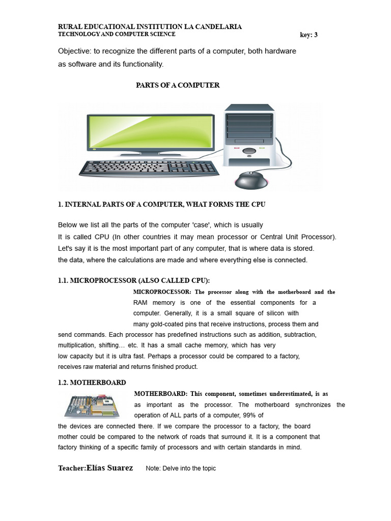 Computer Parts and Functions Explained | PDF | Central Processing Unit ...