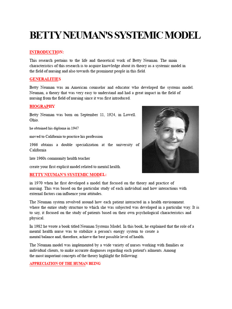 NEUMAN THEORY | PDF | System | Well Being